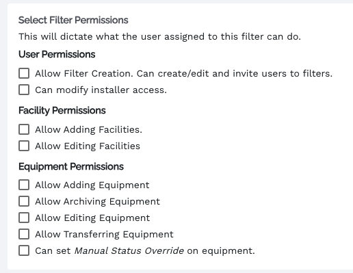 How to create a permission filter. – ecofit | help center